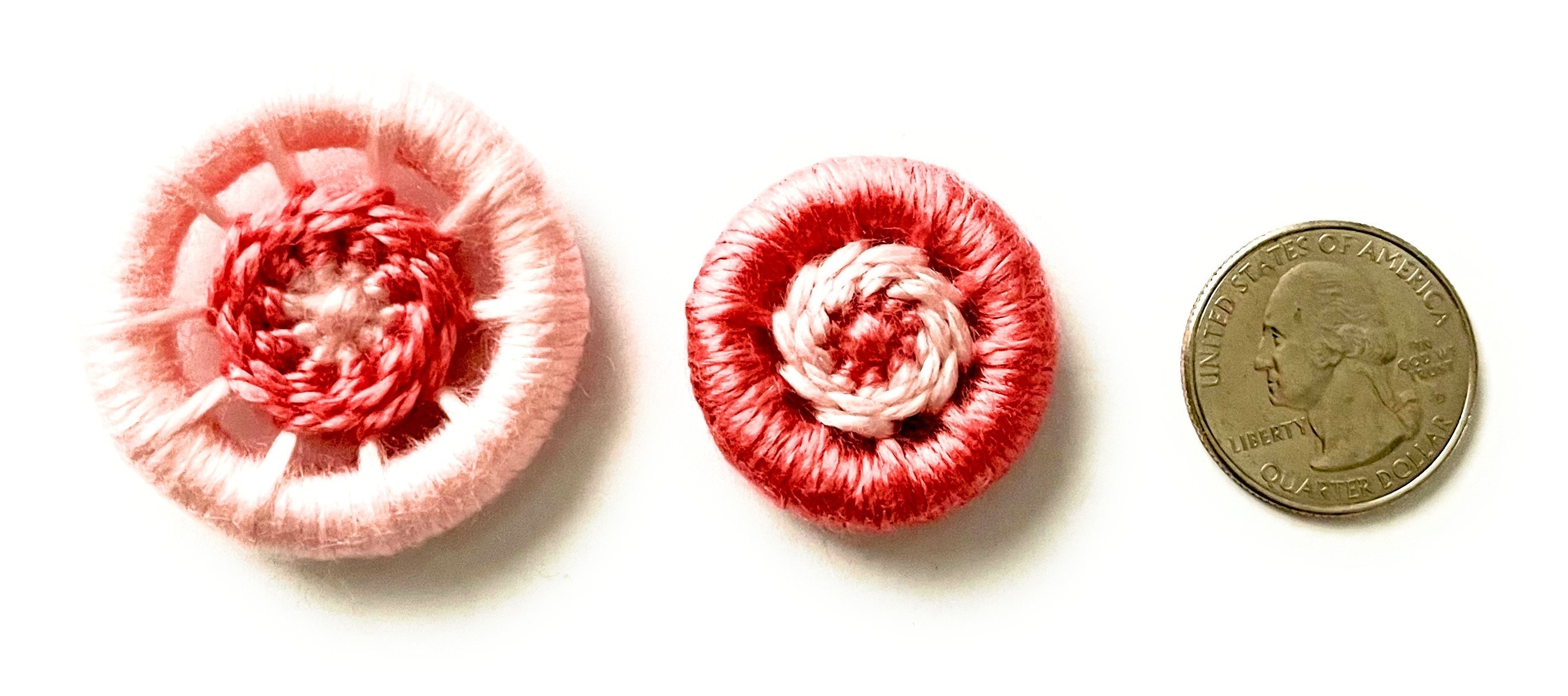 Dorset Buttons, 2-pack, 1.5” and 1.125” Acrylic Yarn Buttons for Sewing ...