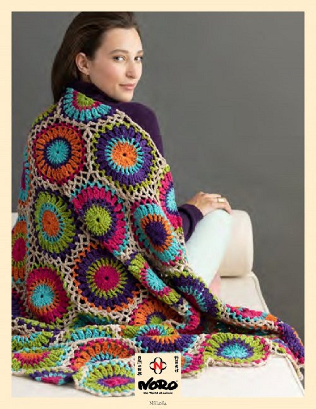 NORO - Koko Afghan, Blanket, Throw PDF Crochet Pattern, Intermediate ...