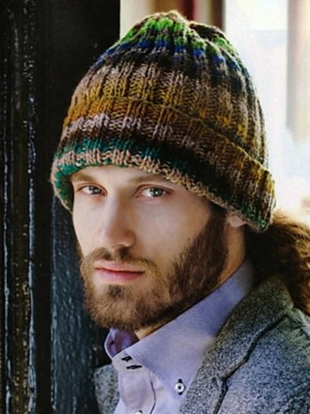 NORO - Man's Ribbed Hat #21 PDF Knitting Pattern, Kureyon, Cap, Beanie ...