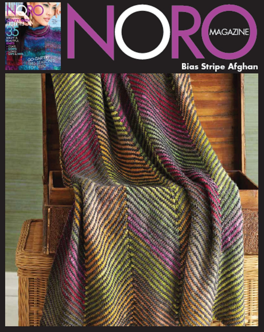 NORO - Bias Stripe Afghan PDF Knitting Pattern - Etsy