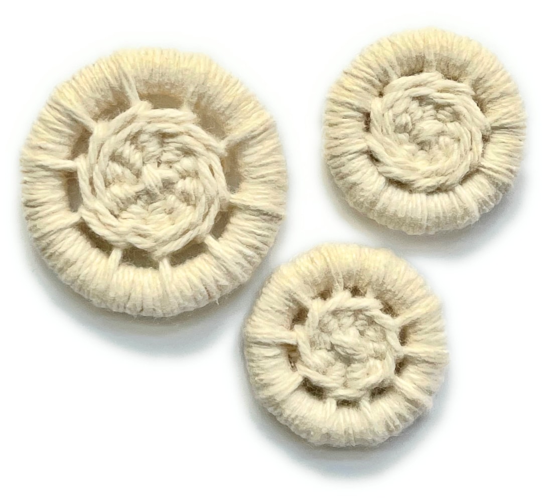 Dorset Yarn Buttons, 3-pack, (1) 1.5” and (2) 1.125” Cotton Buttons for ...