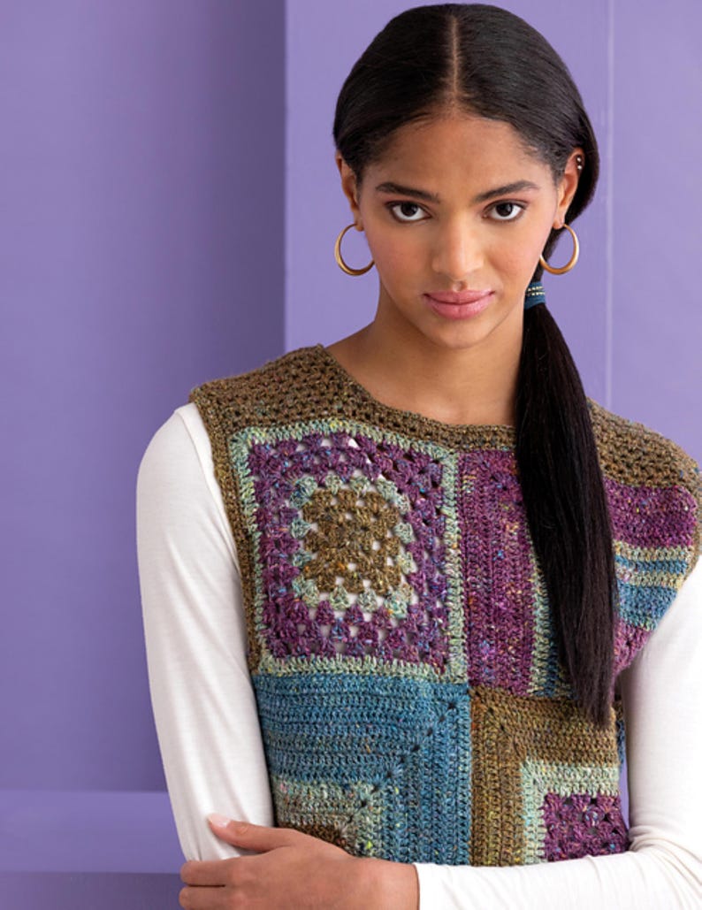 NORO - 4-squared Vest, Top, Crochet PDF Pattern, Intermediate, Instant ...