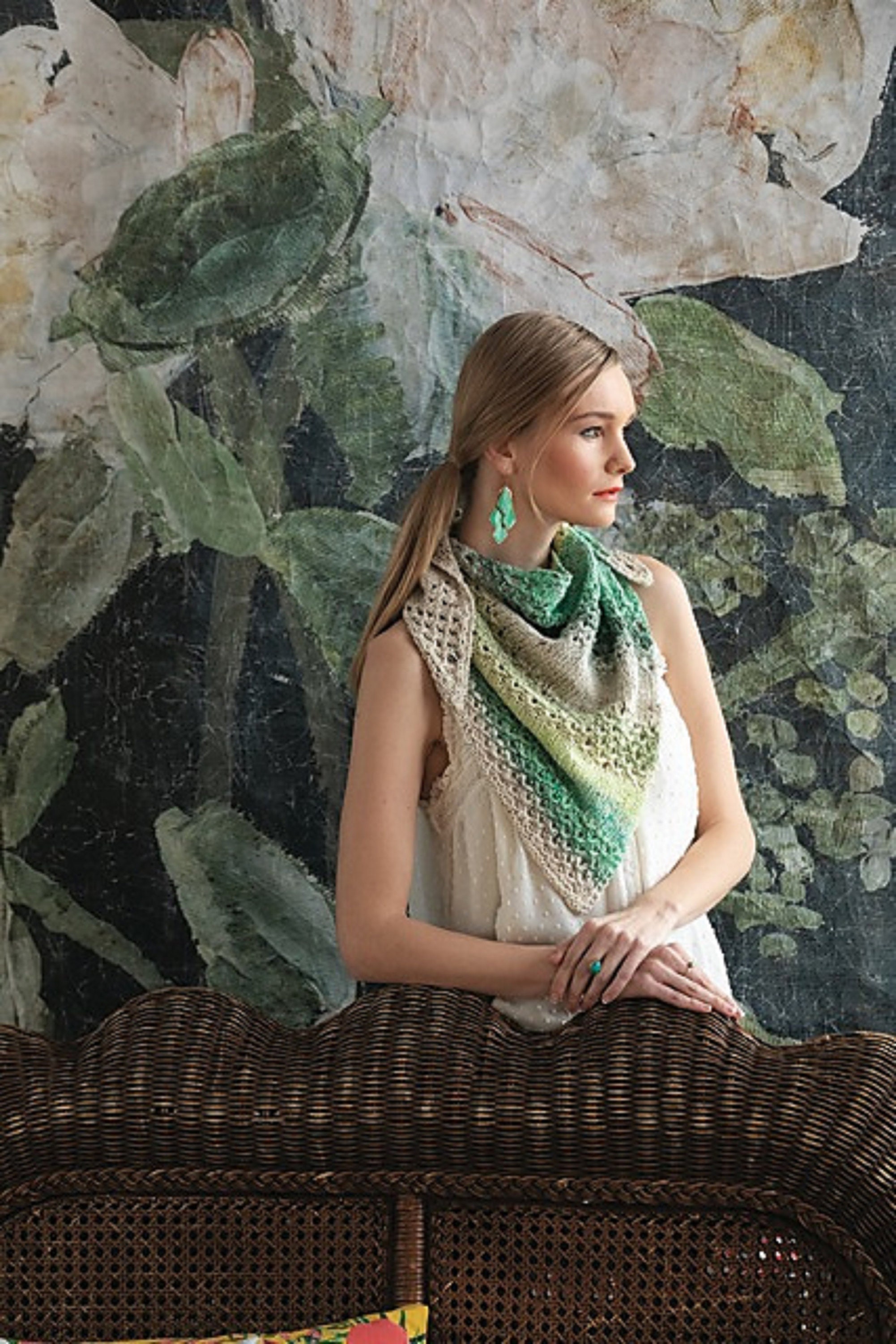 NORO - Triangular Shawl, Wrap, Scarf, Akari PDF Knitting Pattern ...