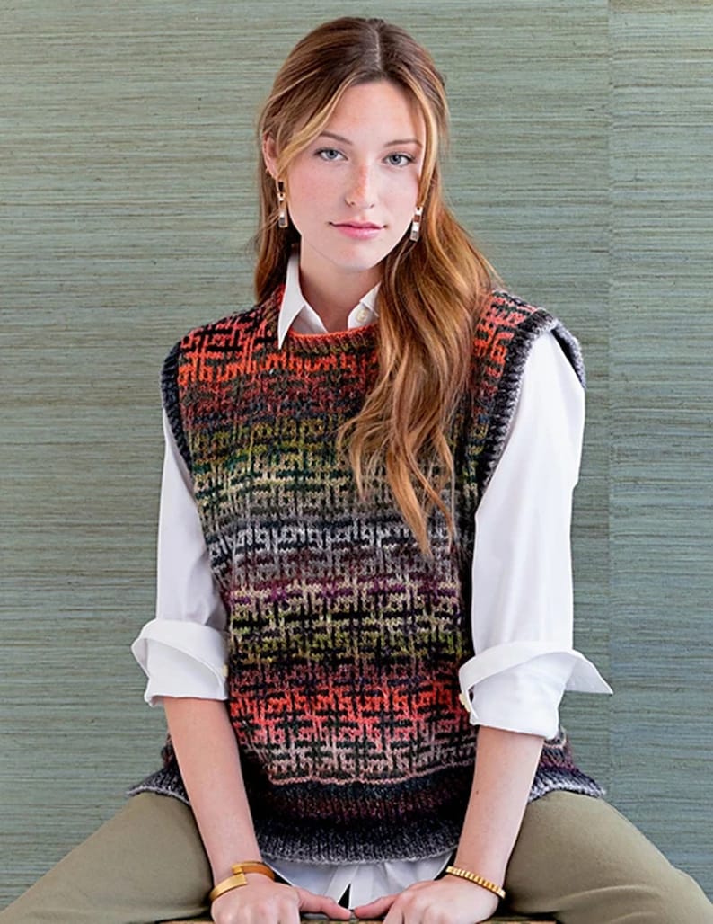 NORO - Kenton Vest, PDF Knitting Pattern, Chart, Intermediate, English ...