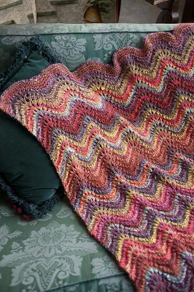NORO - Feather-and-fan Lace Blanket, Throw PDF Knitting Pattern - Etsy