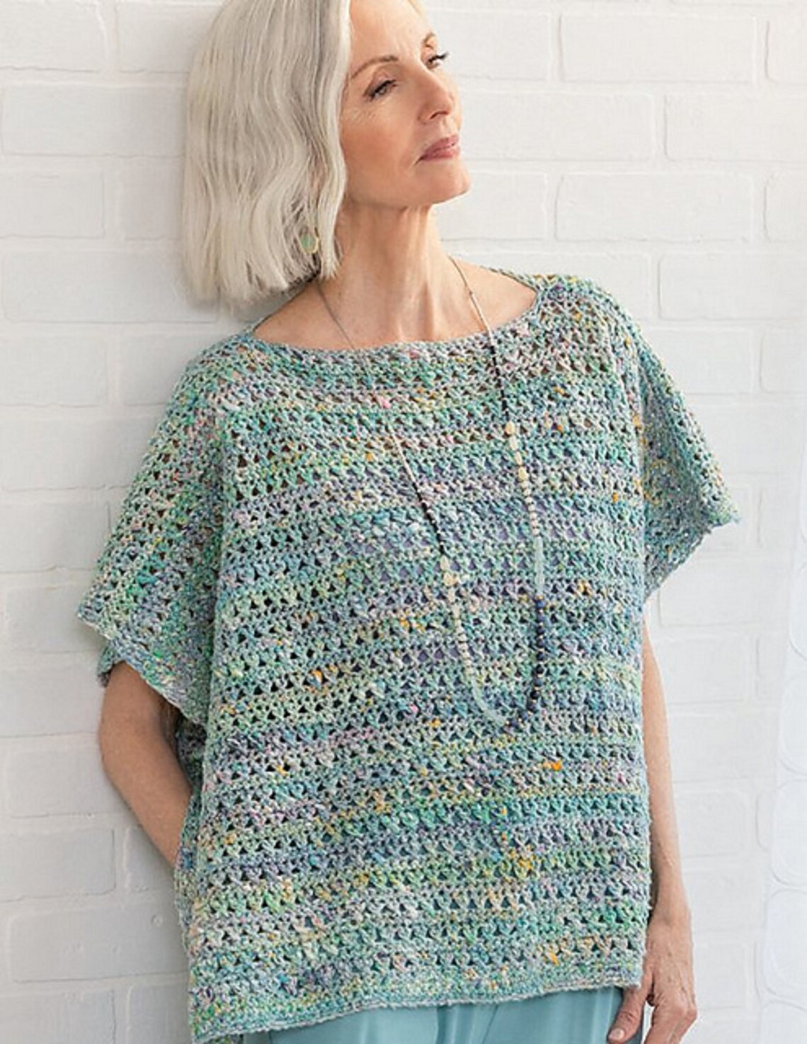 NORO - Pacifica Poncho, Top Crochet PDF Pattern, Easy, Beginner ...