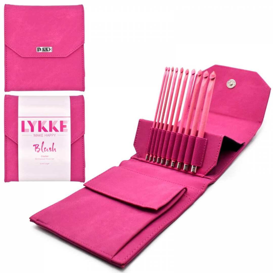 LYKKE Blush 6-inch Crochet Hook Gift Set, Includes 10 Hooks and Choice ...