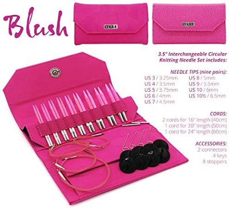 LYKKE Blush 3.5-inch Interchangeable Knitting Needles Gift Set - Etsy