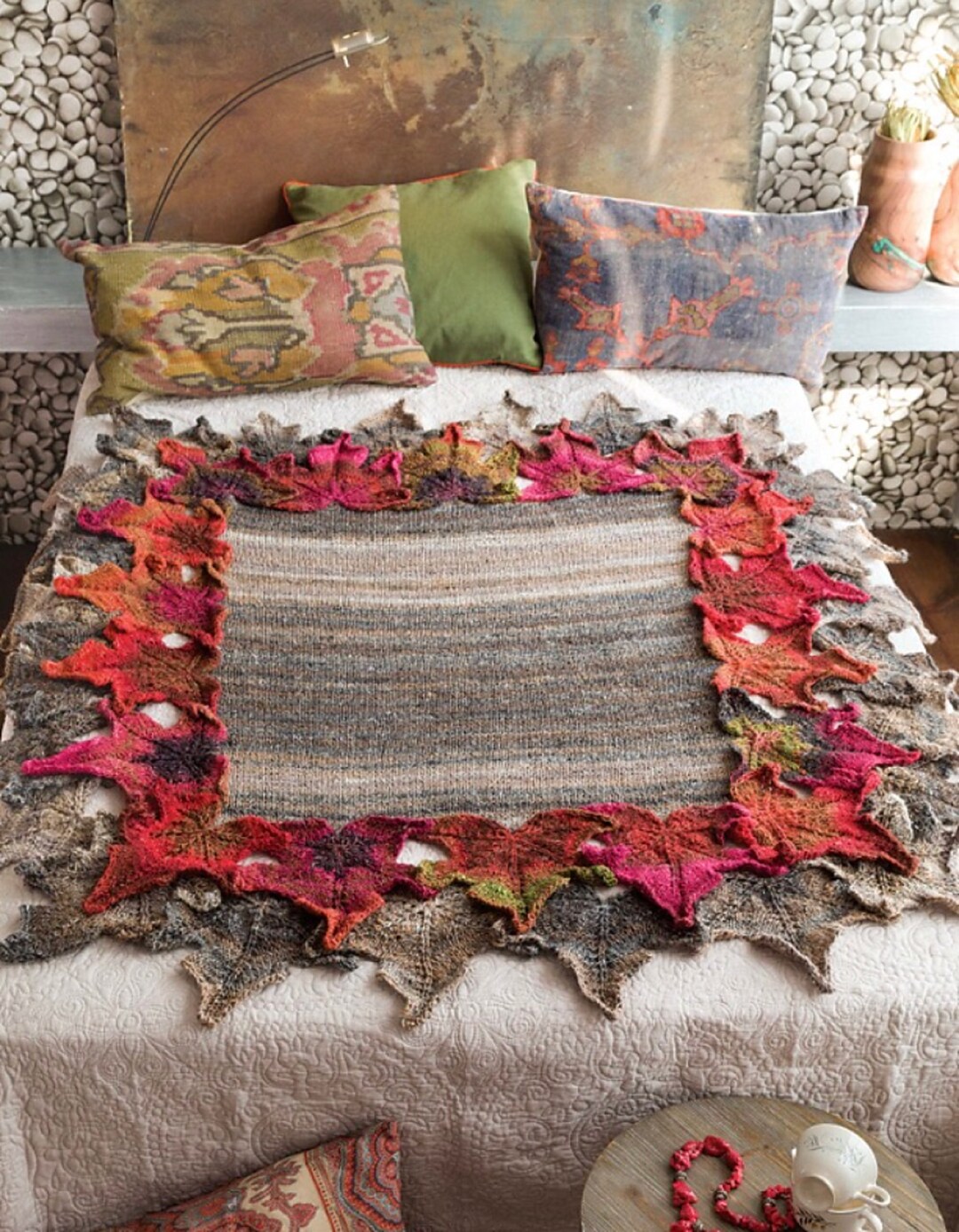 NORO - Leaf Afghan, Throw, Blanket PDF Knitting Pattern, Autumn Fall ...