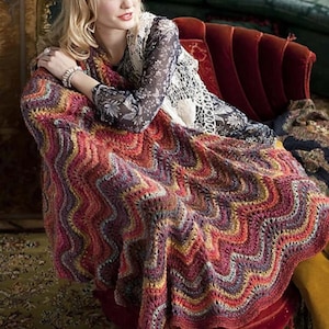 NORO - Feather-and-fan Lace Blanket, Throw PDF Knitting Pattern - Etsy