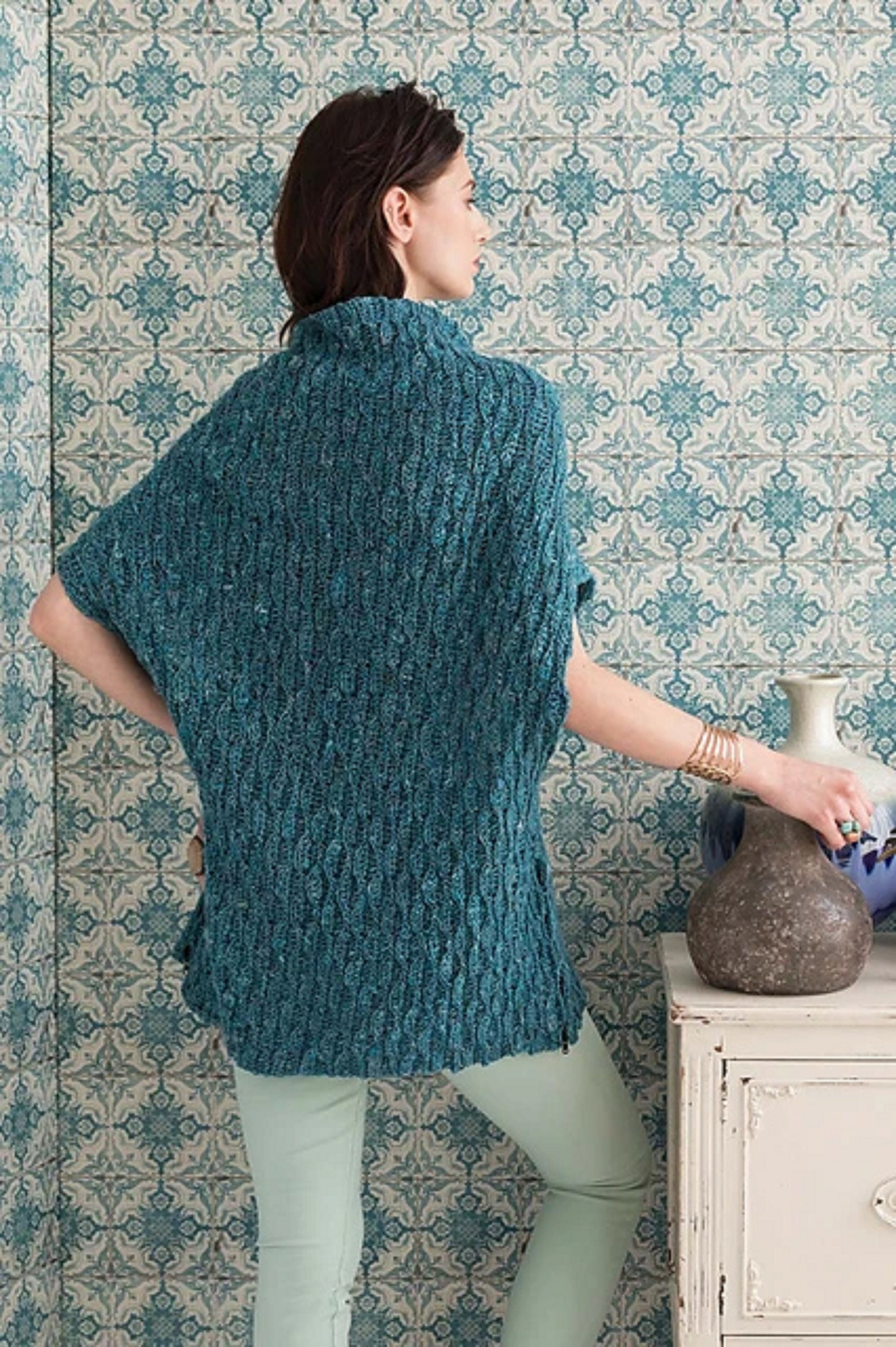 NORO - #12 Crochet Wave Poncho, Tunic Crochet PDF Pattern, Easy ...