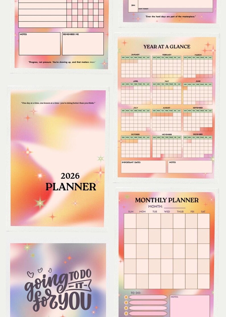 Colorful Printable and Canva Editable 2026 School Planner | Ethereal ...