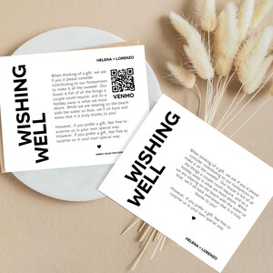 Minimal Wedding Wishing Well Card Printable Wishing Well Card Template ...