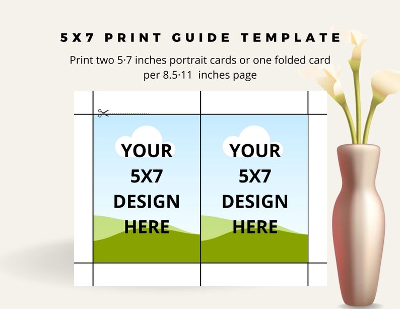 5x7 Portrait Invitation Card Printing Template, 5x7 Greeting Card ...