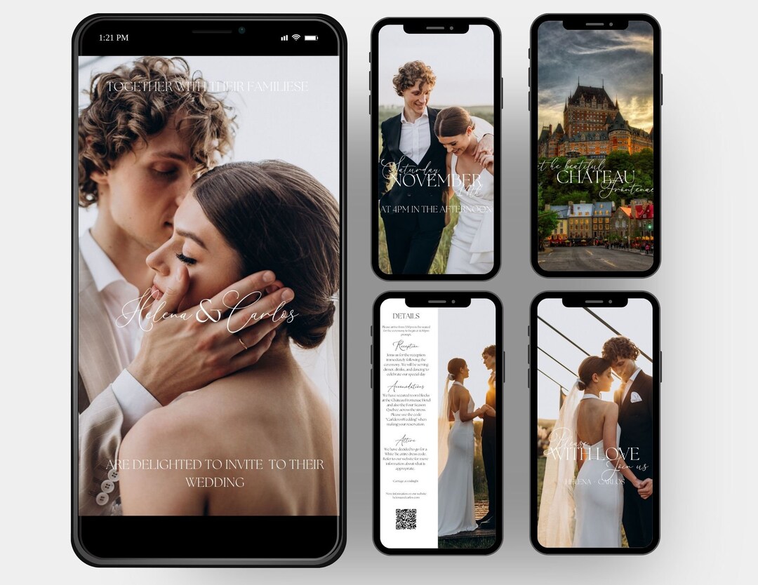 Wedding Video Invitation Canva Template, Animated Wedding Invite With ...