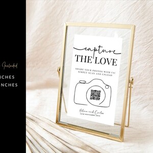 Customizable Wedding Photo Sharing Sign, Capture the Love QR Code ...