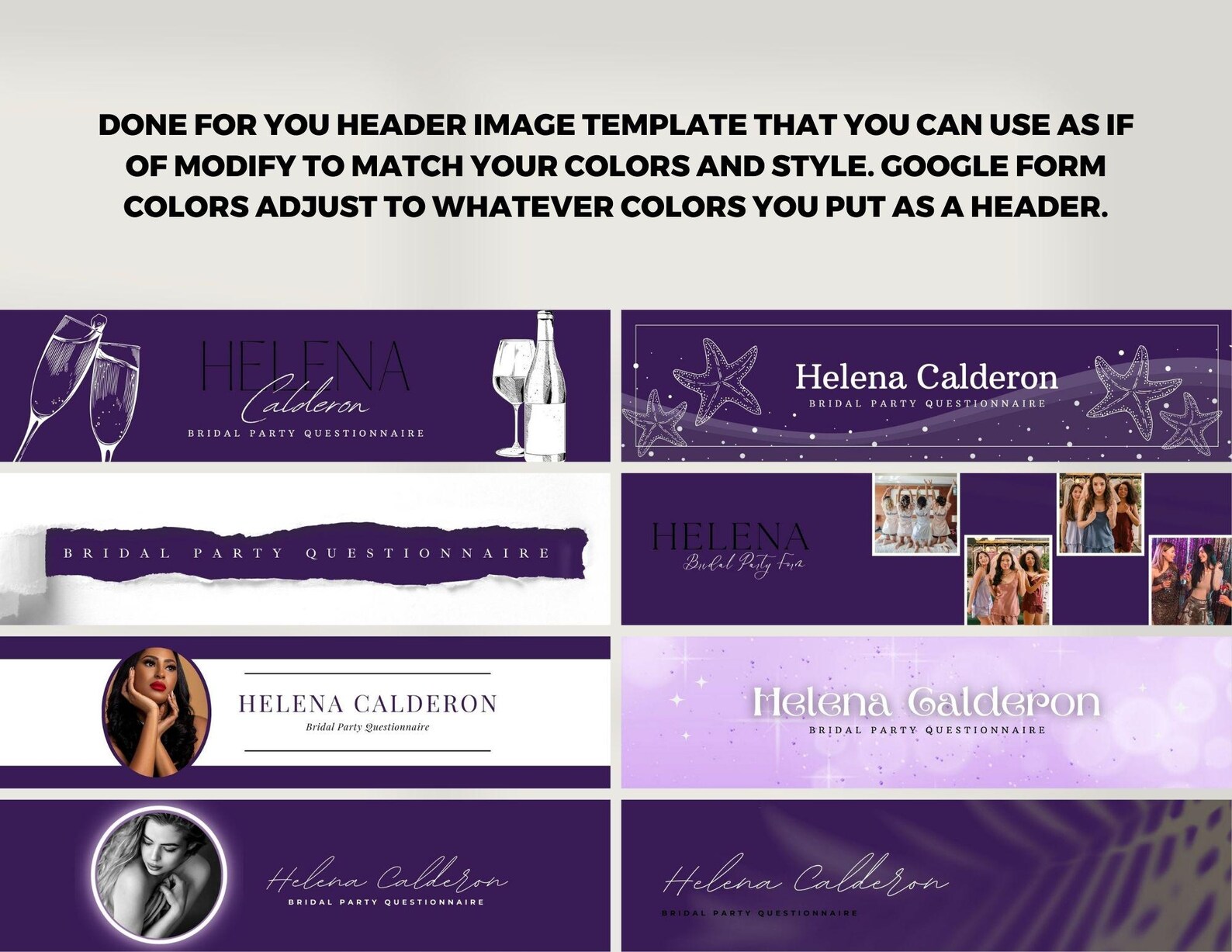 Customizable Bridesmaid Questionnaire, Bridal Party 100+ Questions ...