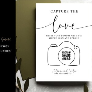 Customizable Wedding Photo Sharing Sign, Capture the Love QR Code ...