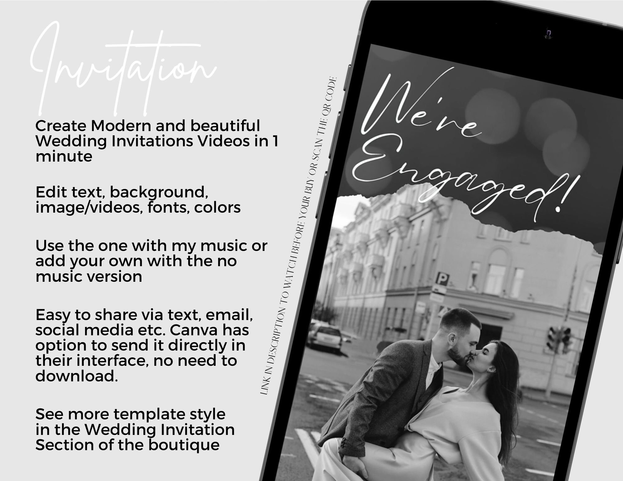 Wedding Video Invitation Canva Template, Animated Wedding Invite With ...