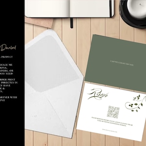 Sage Green Moss RSVP Templates, QR Code & Traditional, Google Form and ...