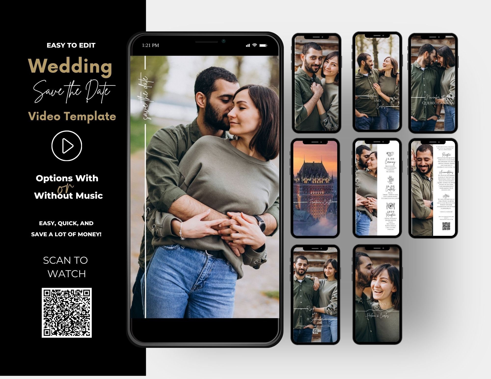 Wedding Video Invitation Canva Template, Animated Wedding Invite With ...
