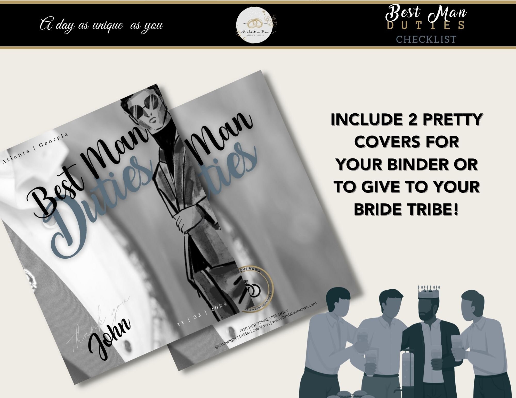 Best Man Duties Proposal Checklist Wedding Planner Binder Bachelor ...