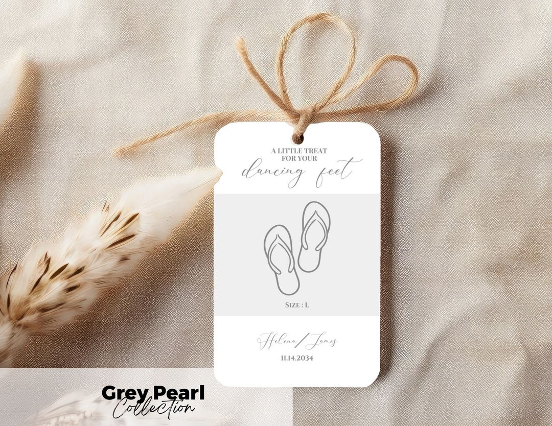 Grey Pearl Modern and Elegant Dancing Feet Tags - A Little Treat for Your Dancing Feet ...
