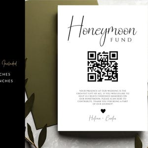 Customizable Wedding Money Sharing Sign, Honeymoon Fund QR Code ...