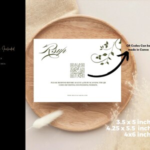 Sage Green Moss RSVP Templates, QR Code & Traditional, Google Form and ...