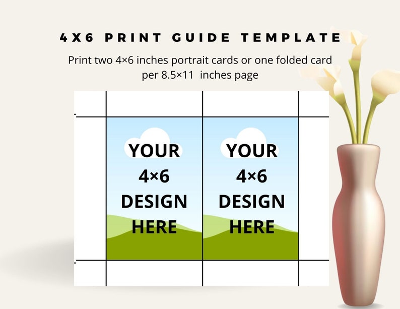 4x6 Portrait Invitation Card Printing Template, 5x7 Greeting Card ...