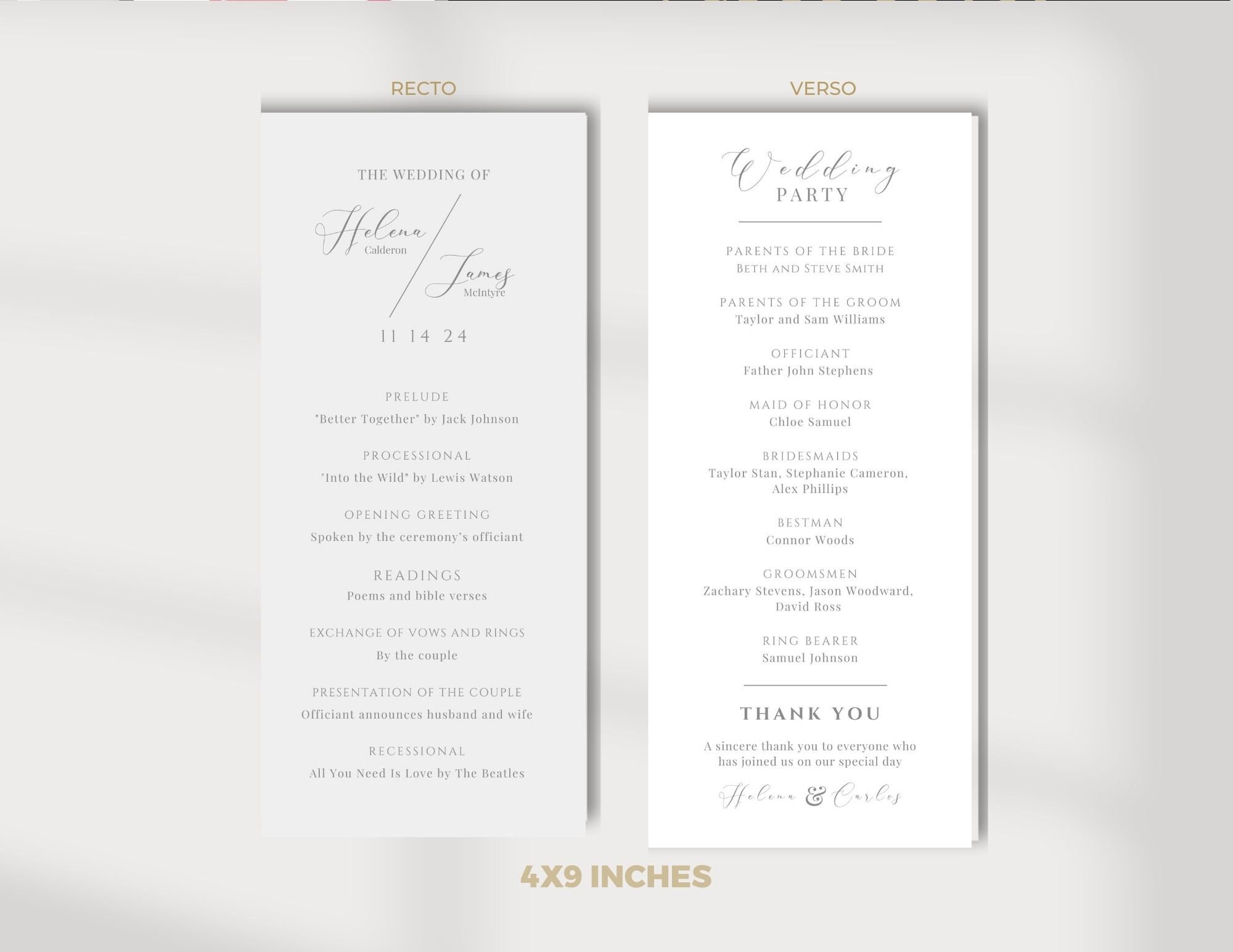 Grey Pearl Program Template, Elegant & Classic, Champagne Elegant ...