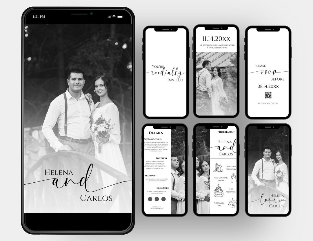 Wedding Video Invitation Canva Template, Animated Wedding Invite With ...