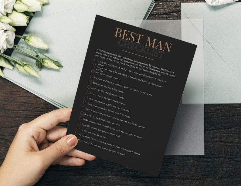 Groomsman Duties Checklist Best Man Responsabilities - Etsy