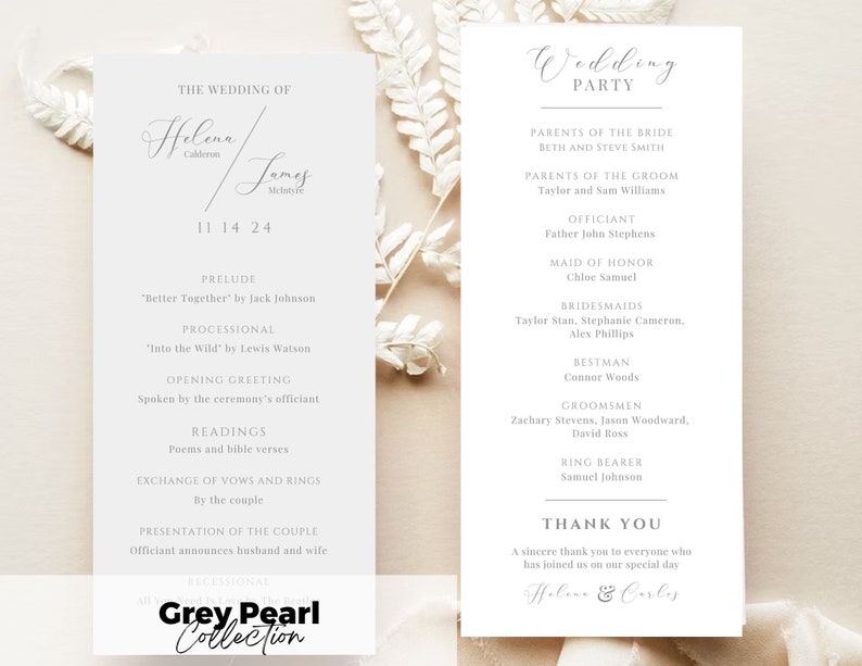Grey Pearl Program Template, Elegant & Classic, Champagne Elegant ...