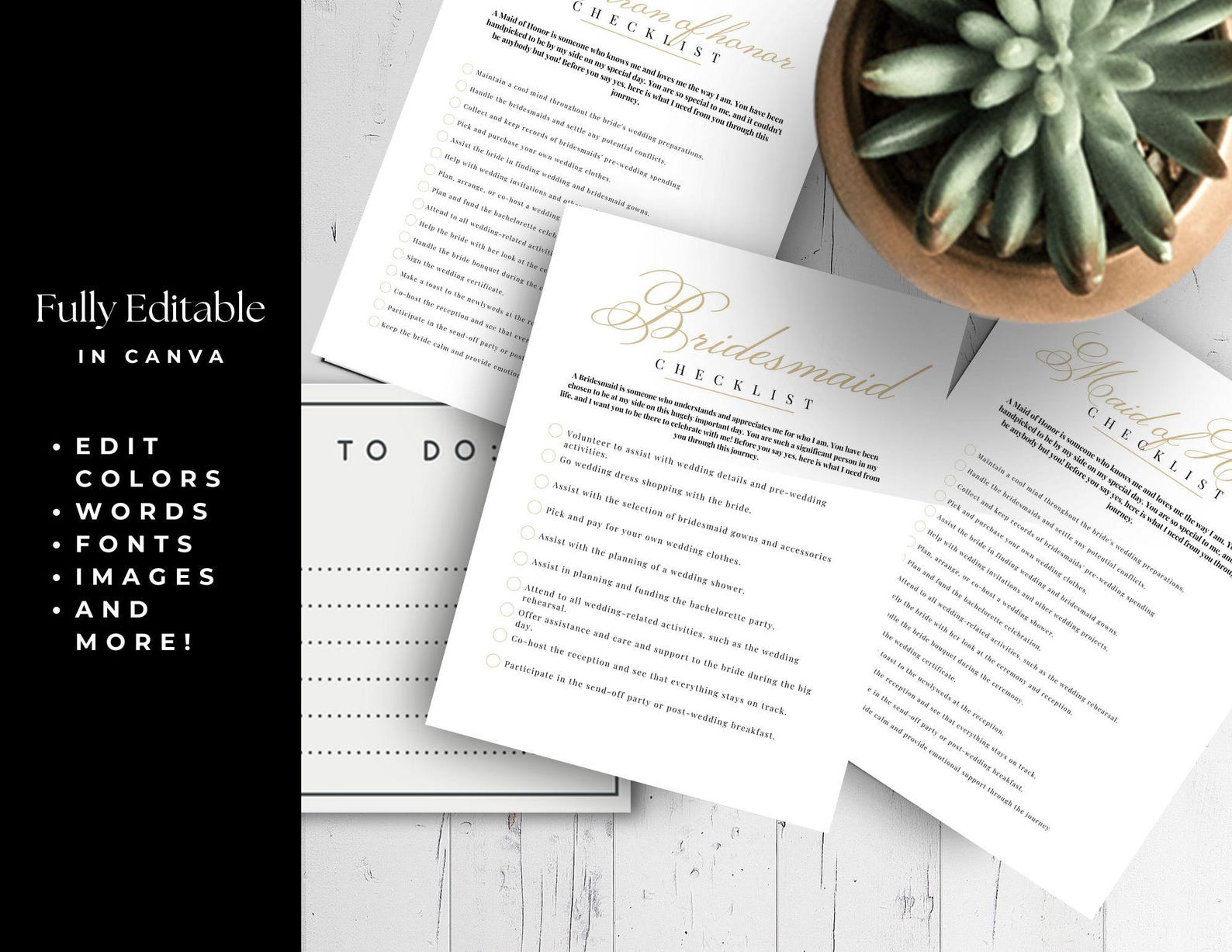 Bridal Party Duties Checklist, Printable Bridesmaid To-do List, Maid of ...