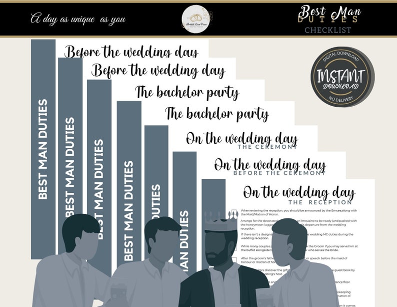 Best Man Duties Proposal Checklist | Wedding Planner Binder | Bachelor ...