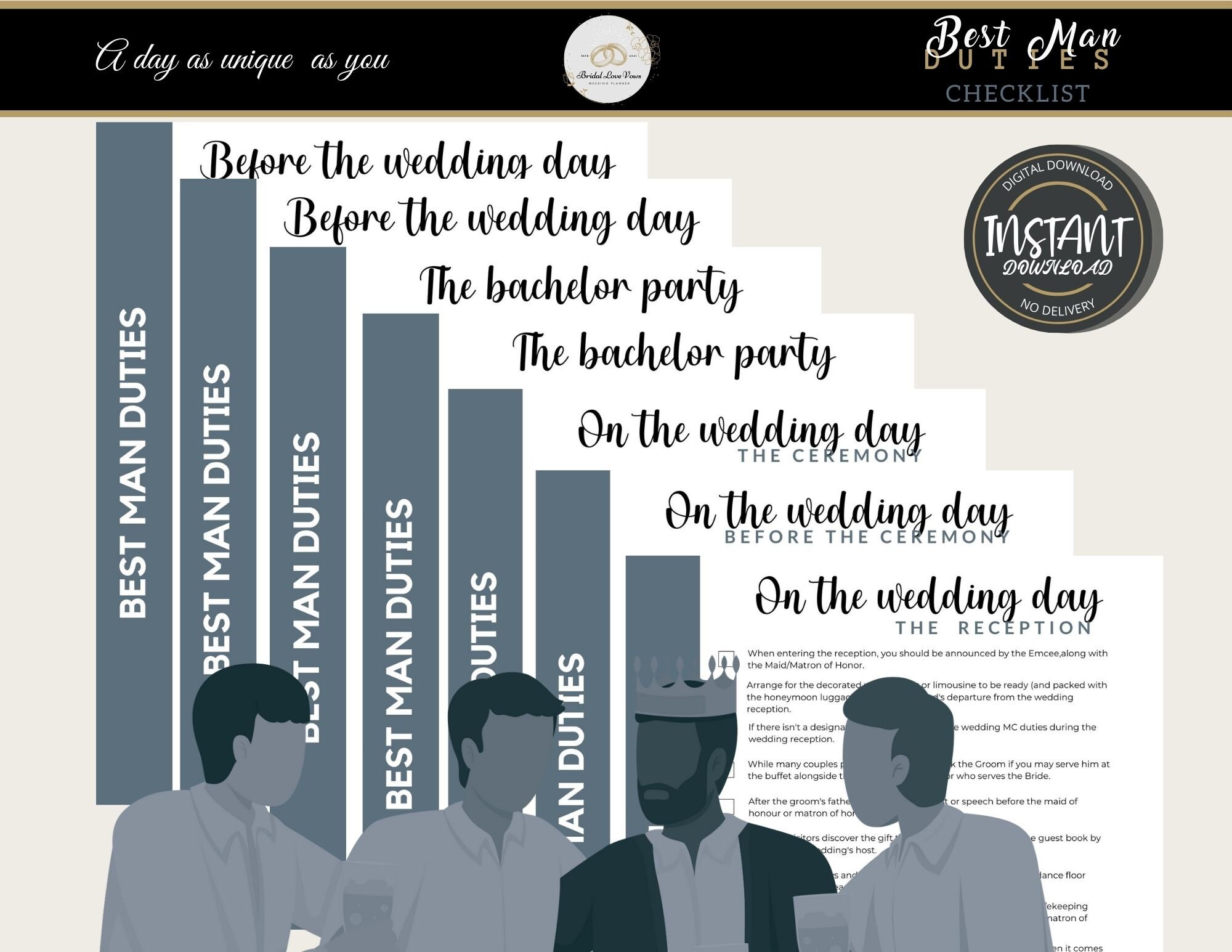 Best Man Duties Proposal Checklist | Wedding Planner Binder | Bachelor ...
