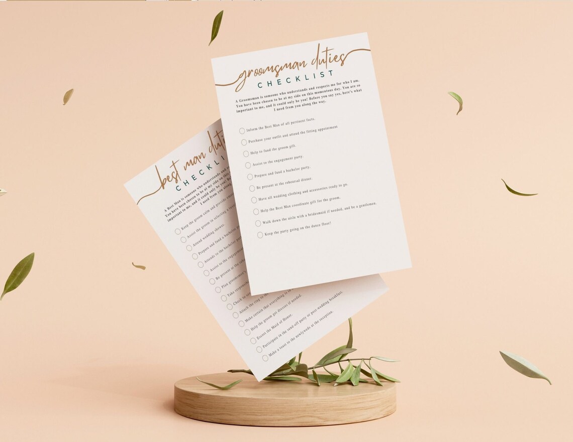 Groomsman Duties Checklist Best Man Responsabilities Info Card Canva ...