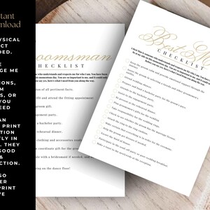 Bridal Party Duties Checklist, Printable Groomsman To-do List, Best Man ...