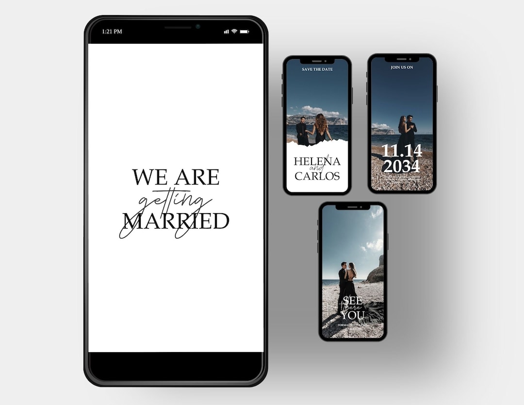 Wedding Save the Date Video Invitation Canva Template, Animated Wedding ...