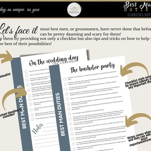 Best Man Duties Proposal Checklist Wedding Planner Binder Bachelor ...