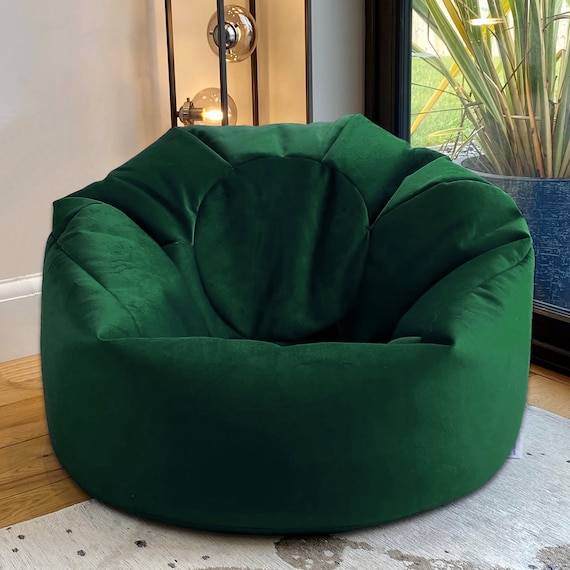 Plush Velvet Beanbag Chair Luxury Bean Bags in Plush Velvet Velvet Lounger Beanbags Etsy