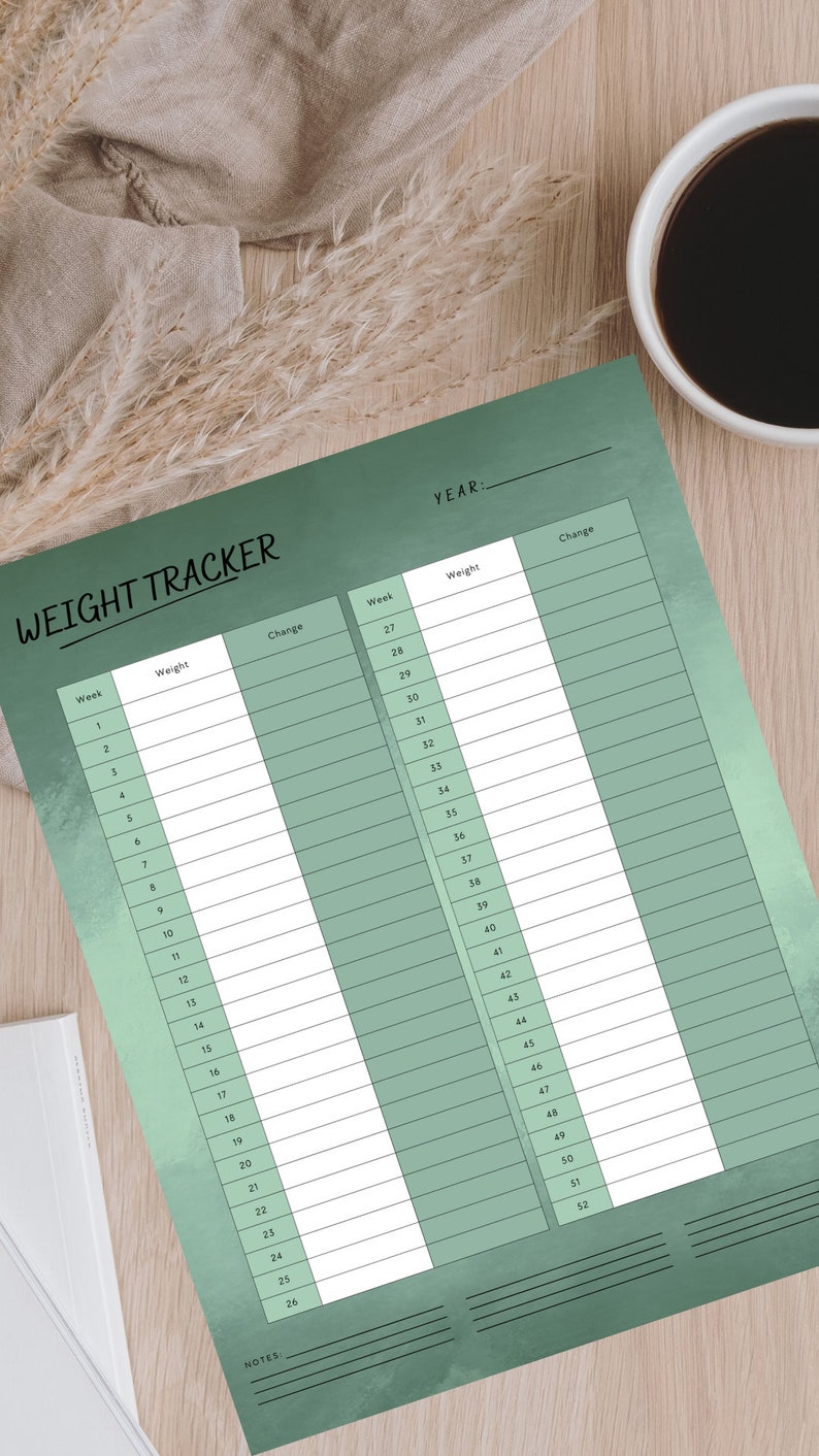 Printable Weight Tracker, Weight Loss Tracker, Weight Loss Planner ...