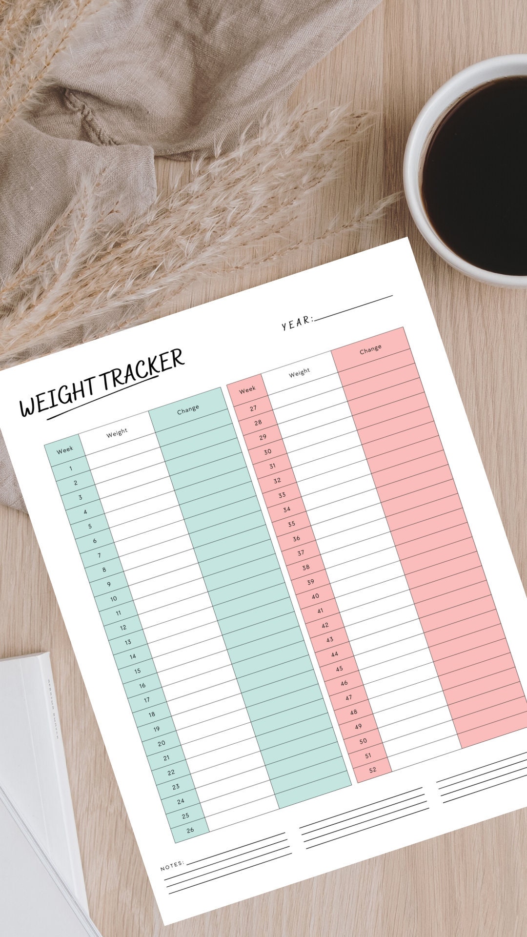 Printable Weight Tracker, Weight Loss Tracker, Weight Loss Planner ...