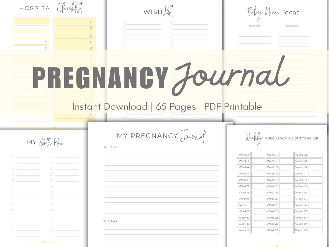 Pregnancy Journal Printable - Pregnancy Printable - Pregnancy Tracker ...