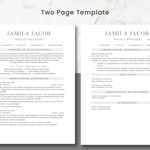Project Manager Resume - ATS Resume - Word Resume - Resume Template ...