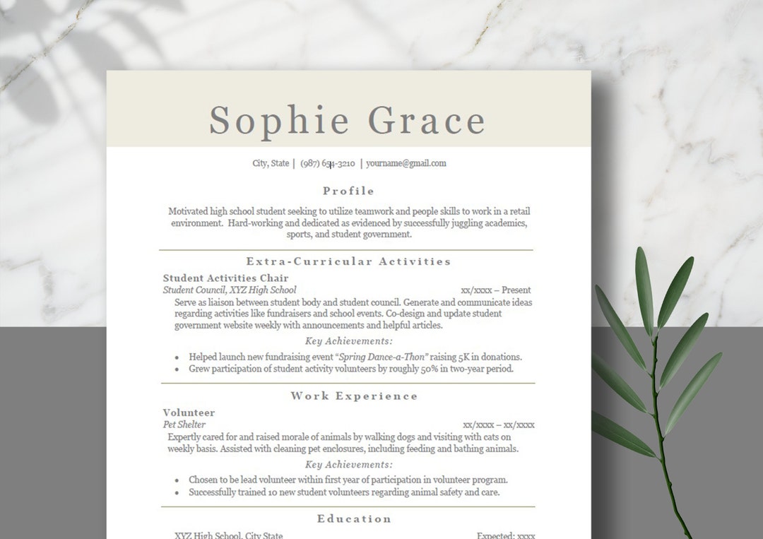 High School Resume - Student Resume Template - Limited Experience ...