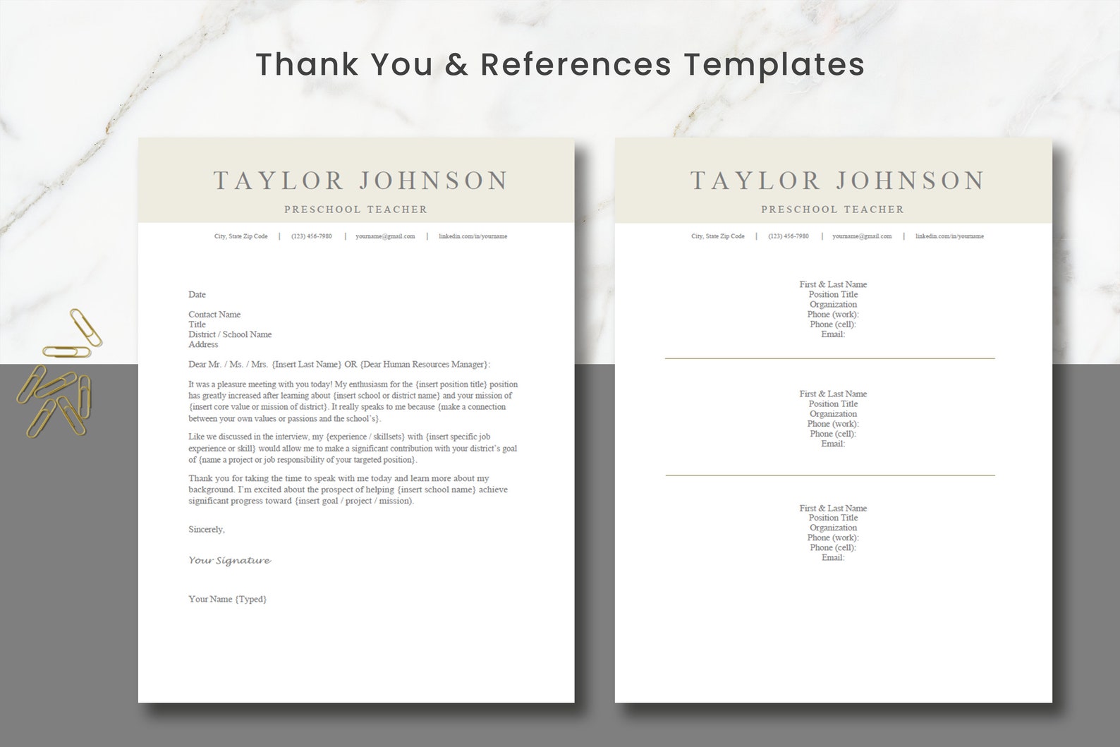 Teacher Resume Template for Word, Google Docs, Pages - Teacher Resume ...