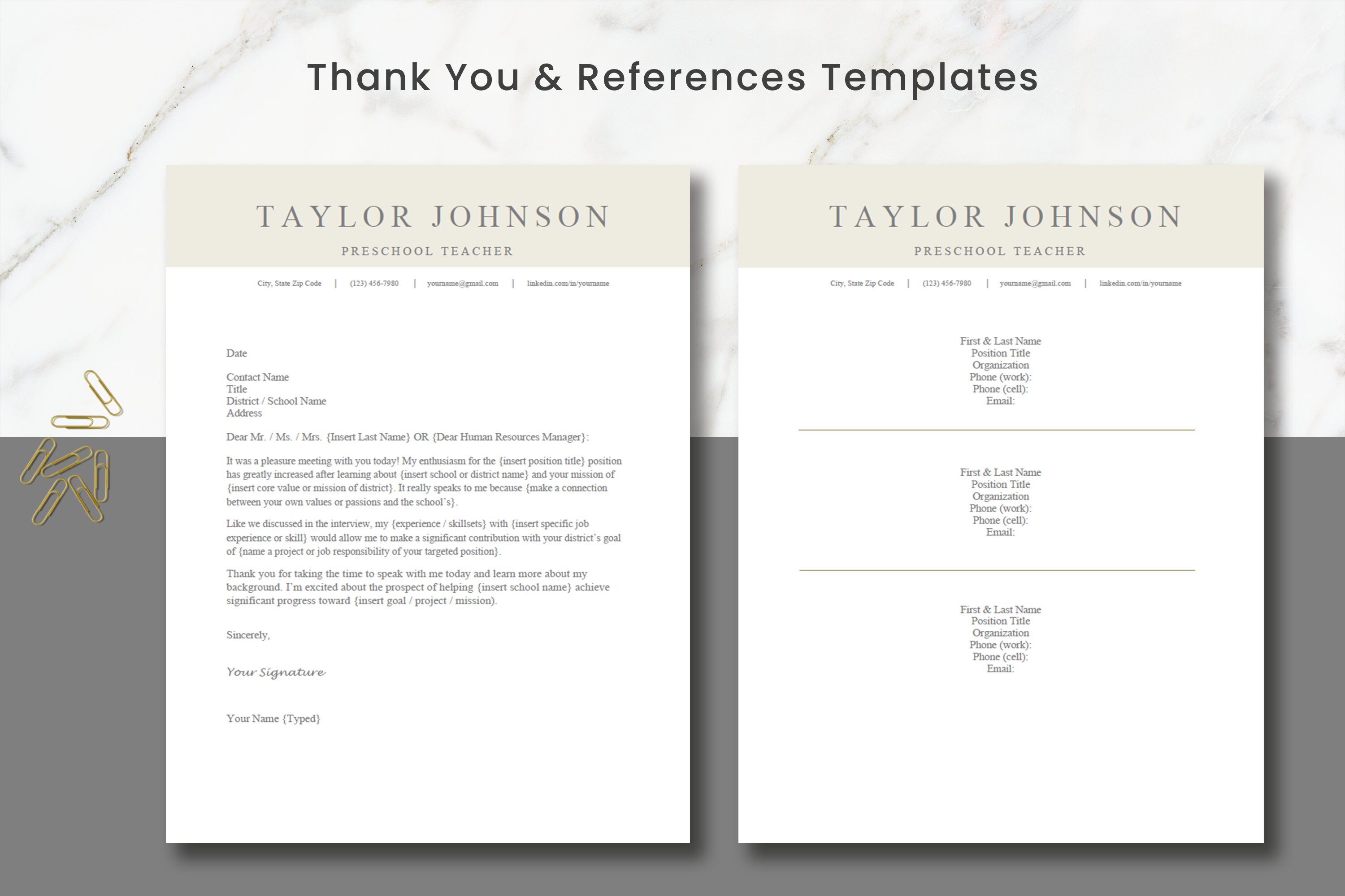 Teacher Resume Template for Word, Google Docs, Pages - Teacher Resume ...