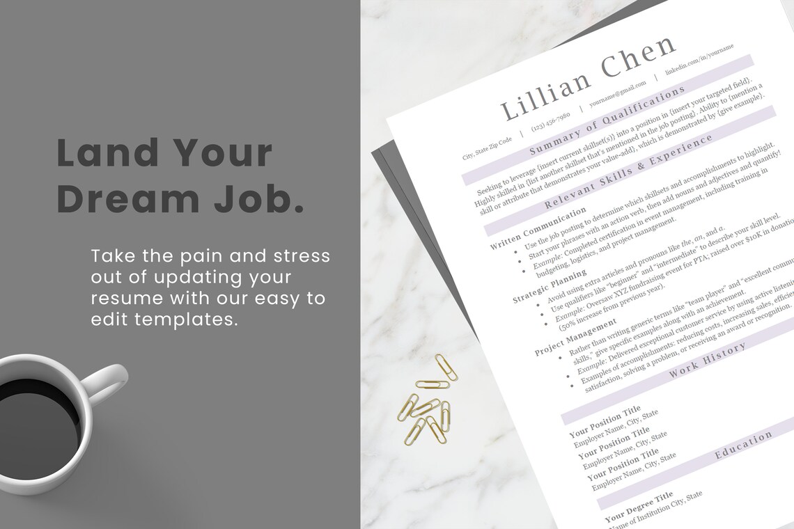 Combination Resume Template - ATS Resume Template - Career Change After ...
